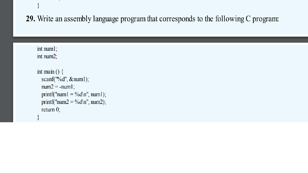 Solved 29. Write an assembly language program that | Chegg.com