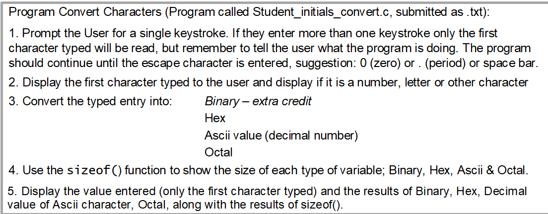 Solved Program Convert Characters (Program called | Chegg.com