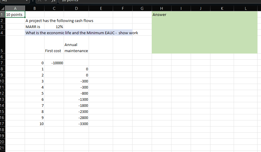 Solved 10 points Answer Two mutually exclusive projects | Chegg.com