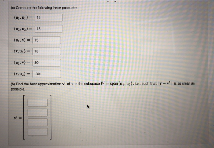 Solved (1 point) Consider C4 with the usual inner product, | Chegg.com