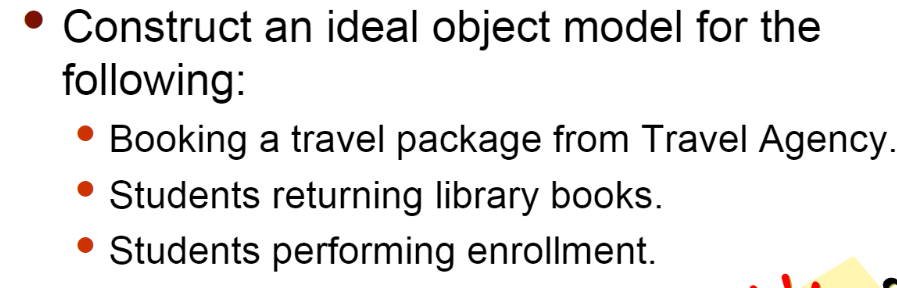 Solved • Construct an ideal object model for the following: | Chegg.com