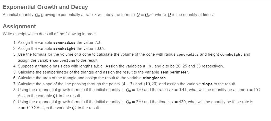 Solved Exponential Growth and Decay An initial quantity Co | Chegg.com