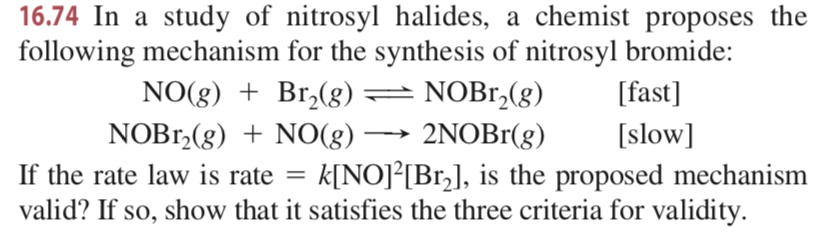 Solved 16.74 In a study of nitrosyl halides, a chemist | Chegg.com
