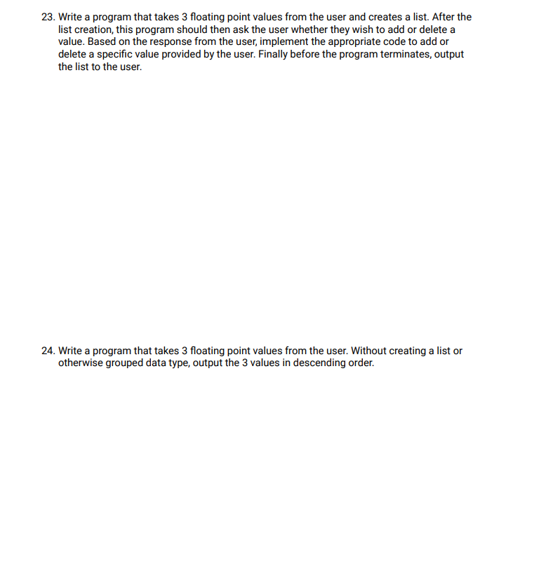 Solved Write Code Questions 20. Write code that reads in 3 | Chegg.com