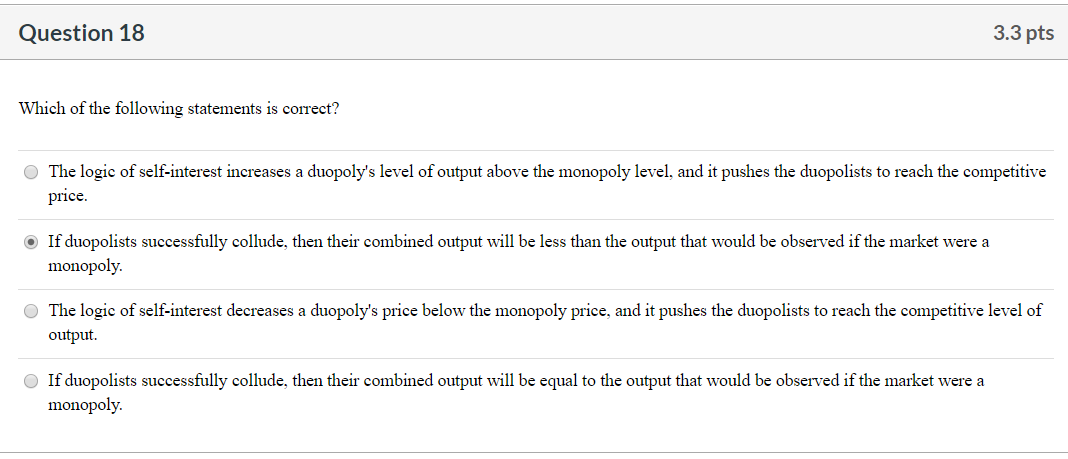 Solved Question 18 3.3 pts Which of the following statements | Chegg.com