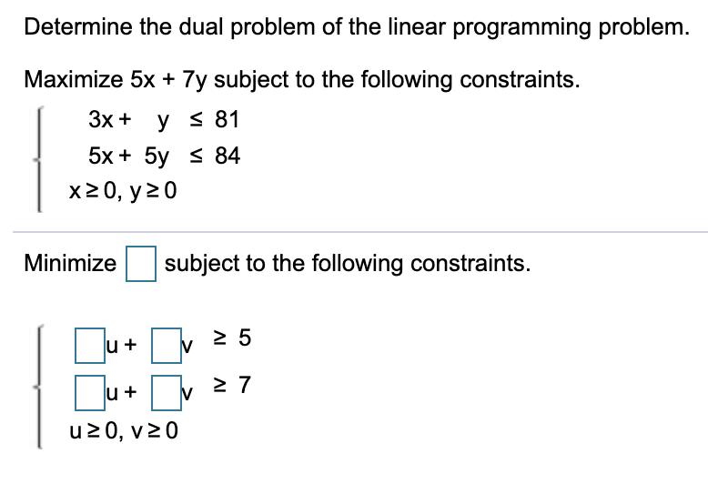 Solved Determine the dual problem of the linear programming | Chegg.com