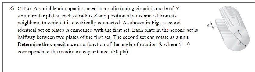 Solved Ch26 ﻿ A Variable Air Capacitor Used In A Radio