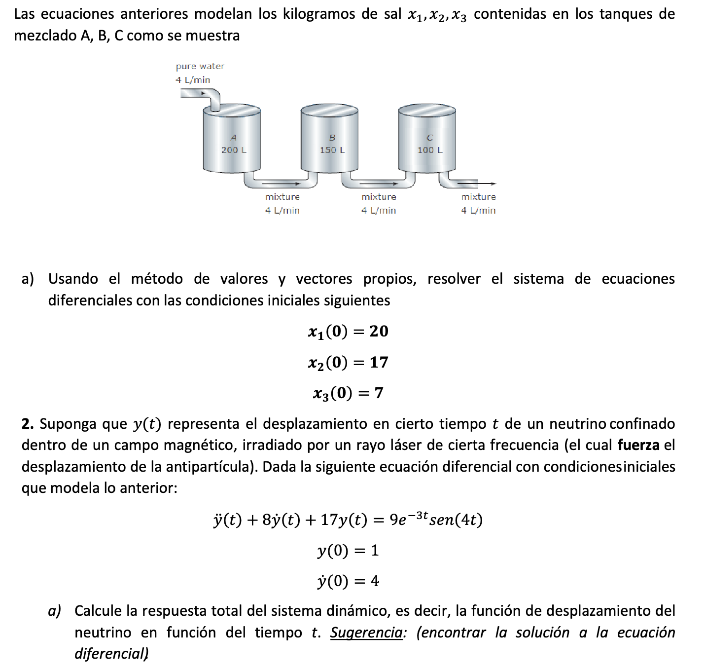 Solved Las ecuaciones anteriores modelan los kilogramos de | Chegg.com