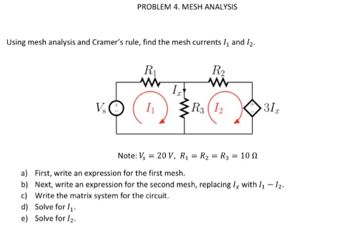 Solved Using mesh analysis and Cramer's rule, find the mesh | Chegg.com
