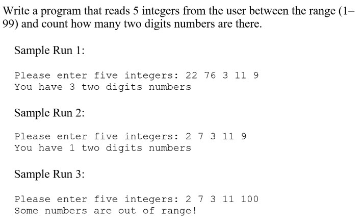 Solved java with out using array , if else , or || and && | Chegg.com