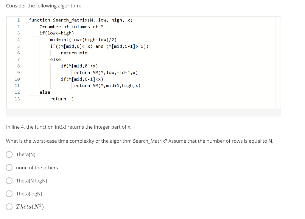 Solved Consider a matrix M of R rows and C columns. The | Chegg.com