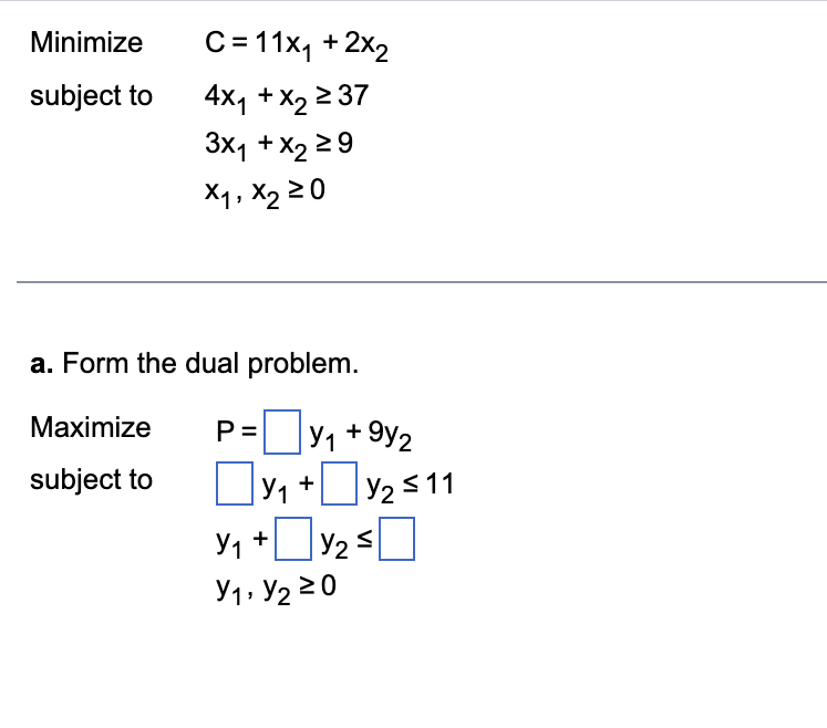Solved Solve. Minimize C=11x1+2x2 ﻿subject | Chegg.com