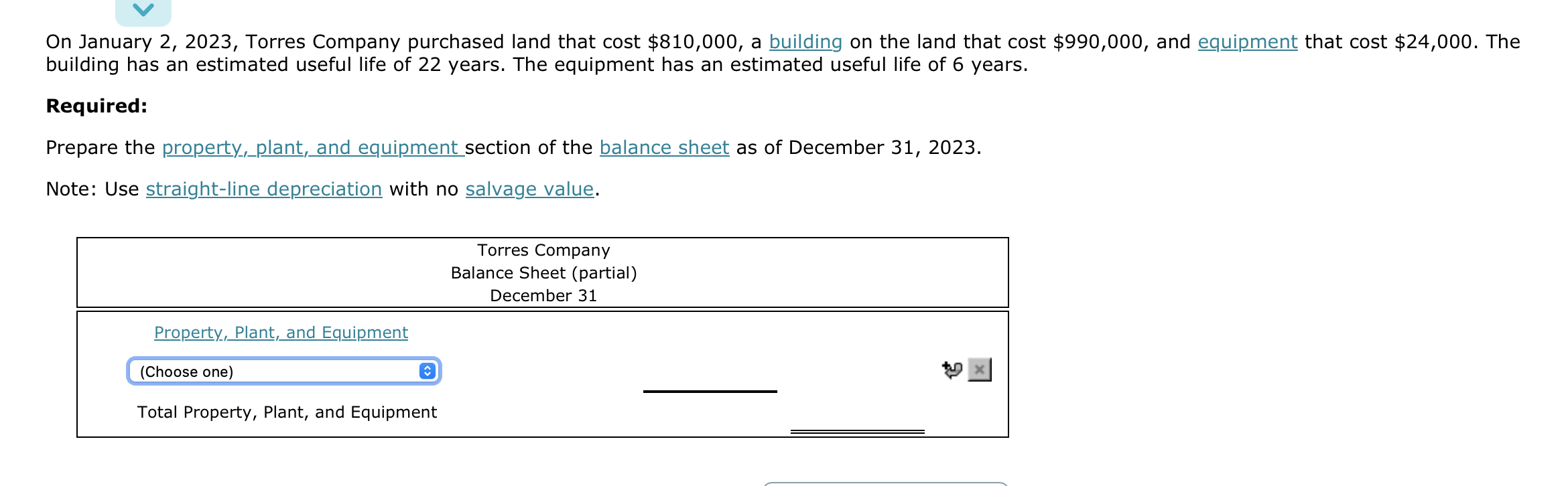 Solved On January 2,2023 , Torres Company purchased land | Chegg.com
