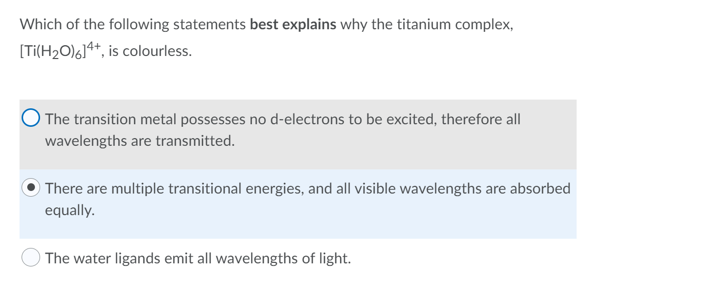 Solved Which of the following statements best explains why | Chegg.com