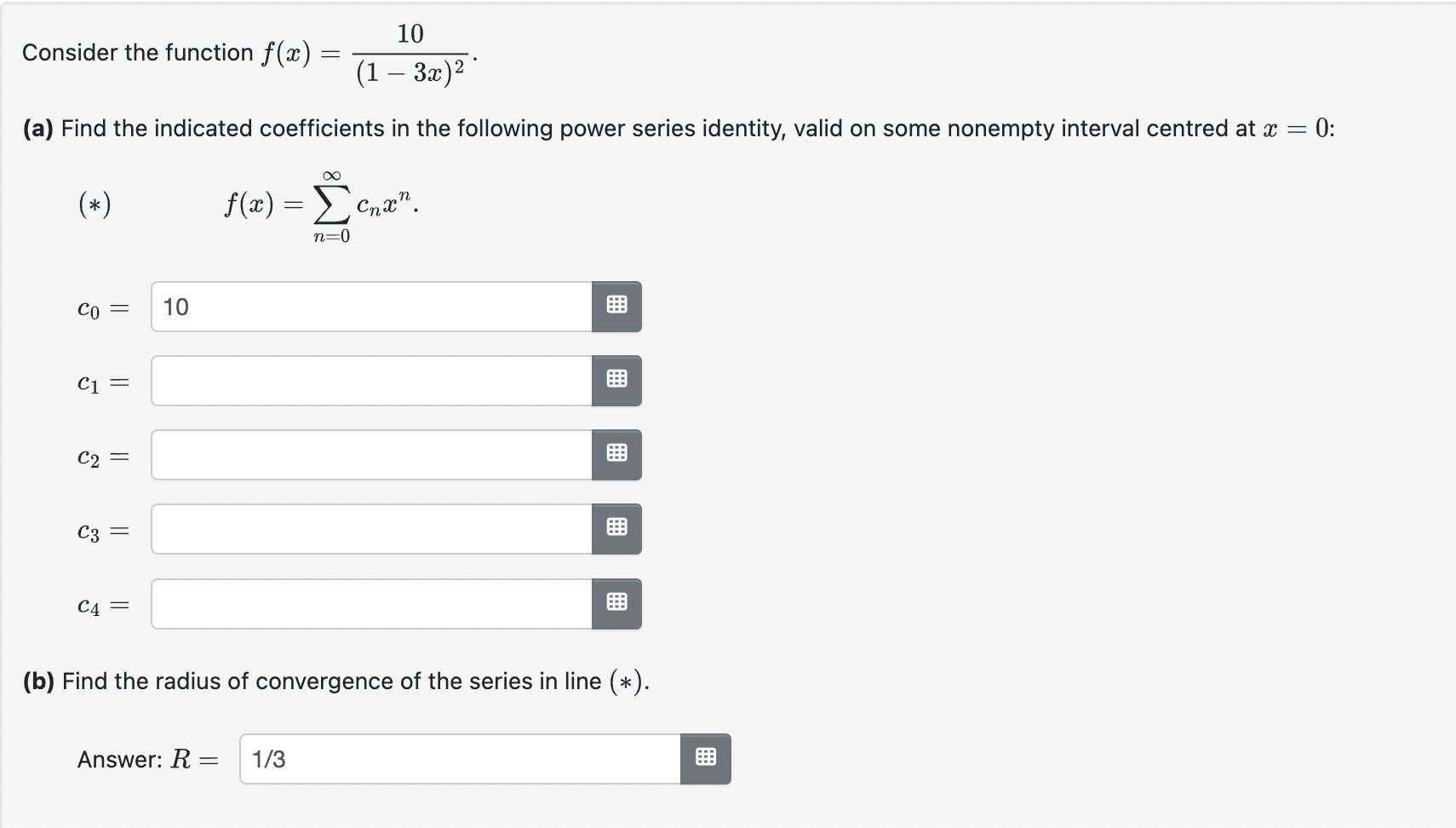 Solved Consider the function f(x)=(1−3x)210 (a) Find the | Chegg.com