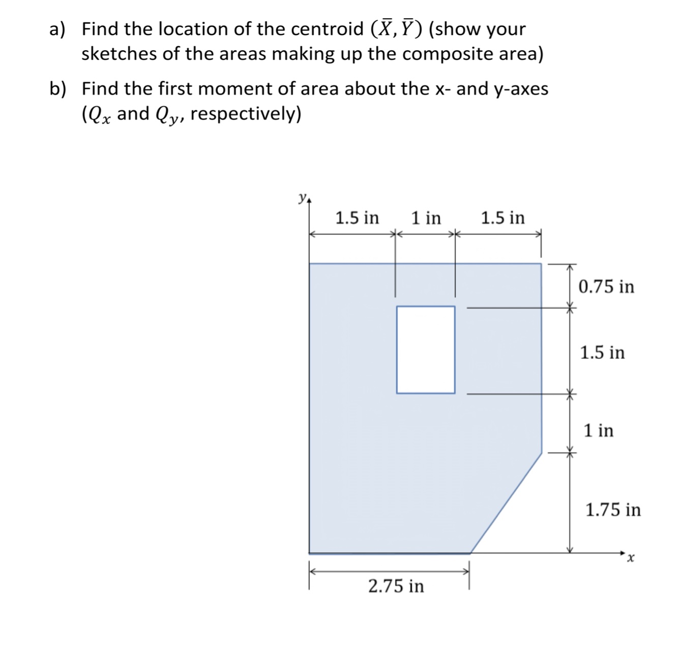 Solved a) Find the location of the centroid (Xˉ,Yˉ ) (show | Chegg.com