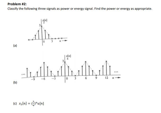 Solved Problem #2: Classify the following three signals as | Chegg.com