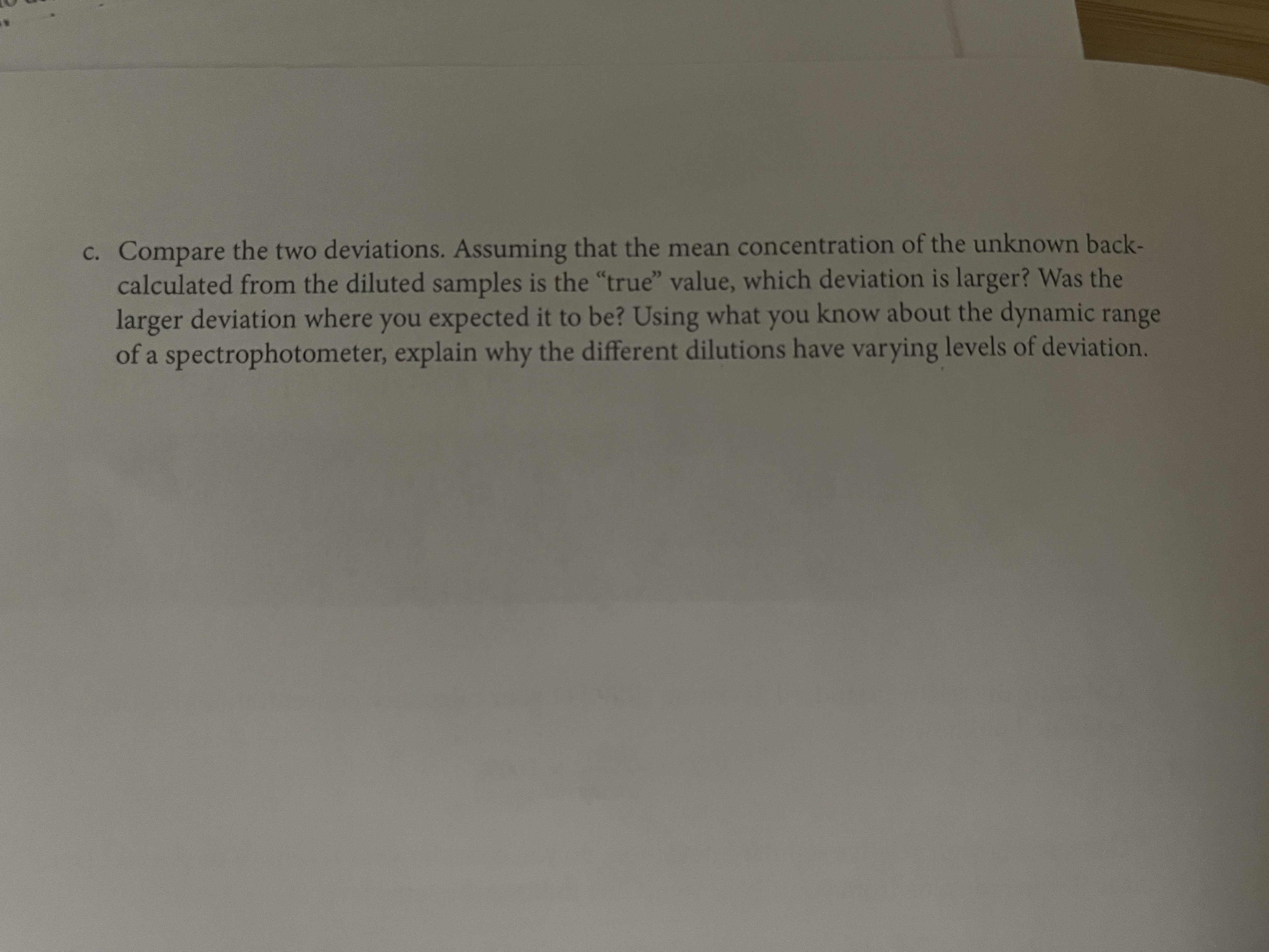 Table 10.4. Diluting the unknown and measuring | Chegg.com