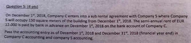 Solved Question 5: [4 ﻿pts)On December 1", 2018, ﻿Company C | Chegg.com