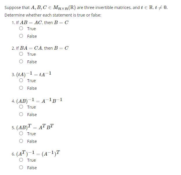 Solved Suppose that A,B,C∈Mn×n(R) are three invertible | Chegg.com