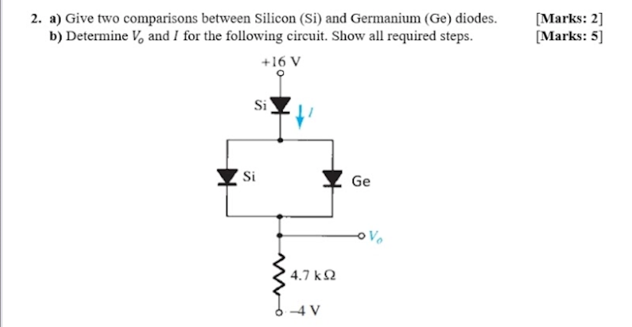 Solved 2. a) Give two comparisons between Silicon (Si) and | Chegg.com