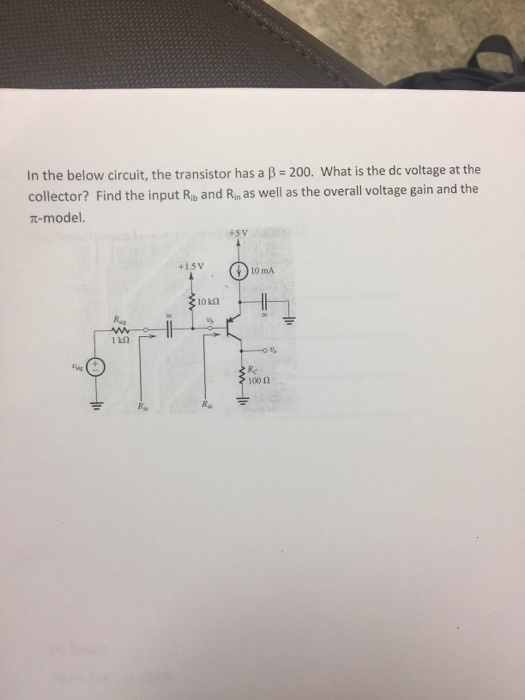 Solved In the below circuit, the transistor has a beta = | Chegg.com