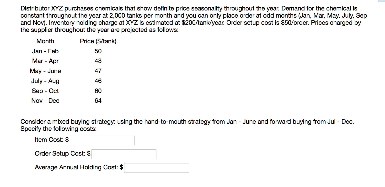 Distributor XYZ purchases chemicals that show | Chegg.com