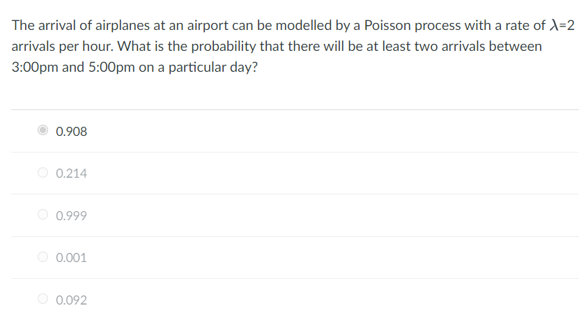 Solved The arrival of airplanes at an airport can be | Chegg.com