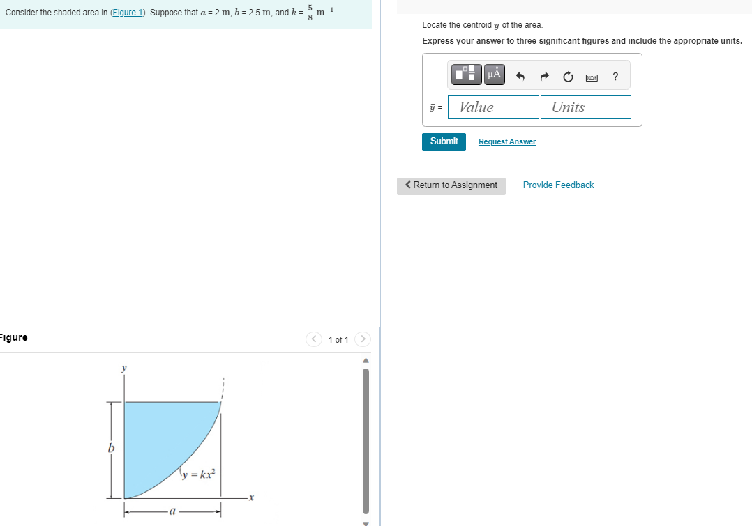 Solved Consider the shaded area in Suppose that a=2 m,b=2.5 | Chegg.com