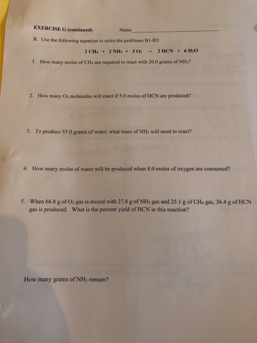 Solved EXERCISEG Name- Section Instructor Date_ | Chegg.com