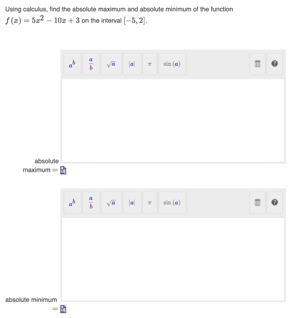 Solved Using calculus, find the absolute maximum and | Chegg.com