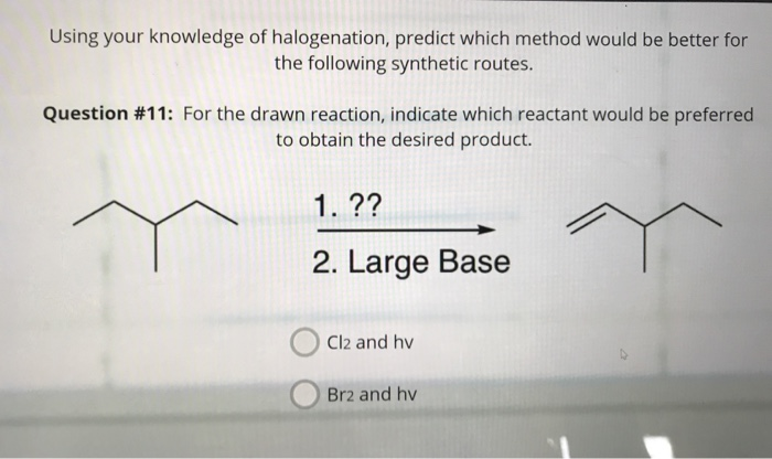 Solved Using your knowledge of halogenation, predict which | Chegg.com