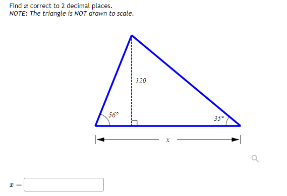 Solved Find x correct to 2 decimal places. NOTE: The | Chegg.com
