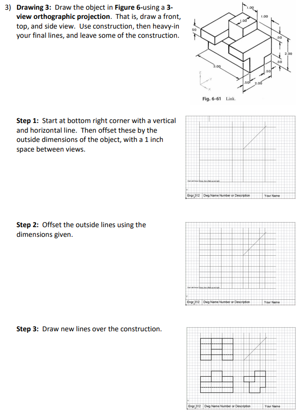 Solved AutoCAD drawing assignment:Can you please draw 4 & 5 | Chegg.com