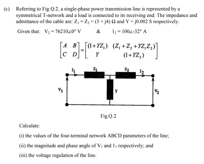 Solved (c) ﻿Referring to Fig.Q.2, ﻿a single-phase power | Chegg.com