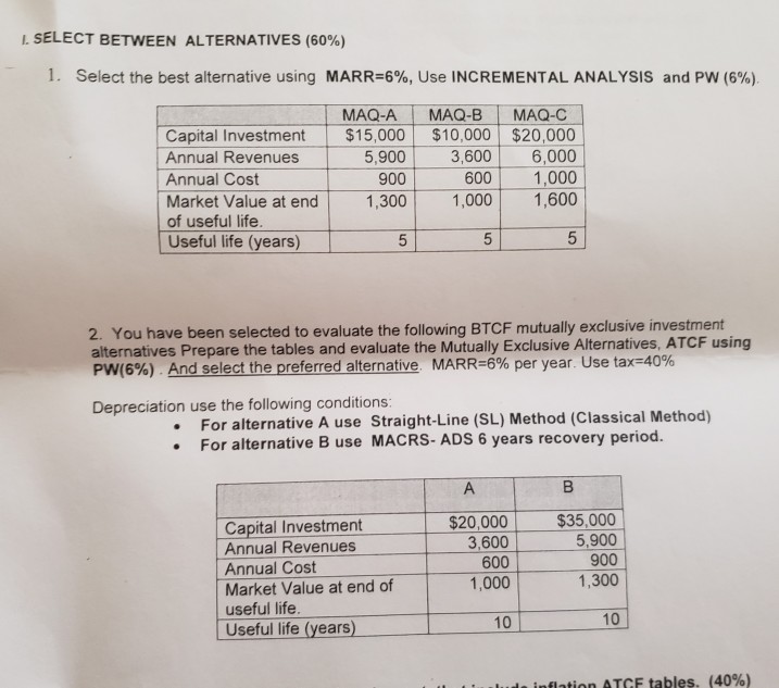 Solved USE INCREMENTAL ANALYSIS Part 1. Select the | Chegg.com