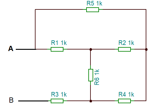 Solved What is the R-equivalent in kiloohms at points A & B. | Chegg.com