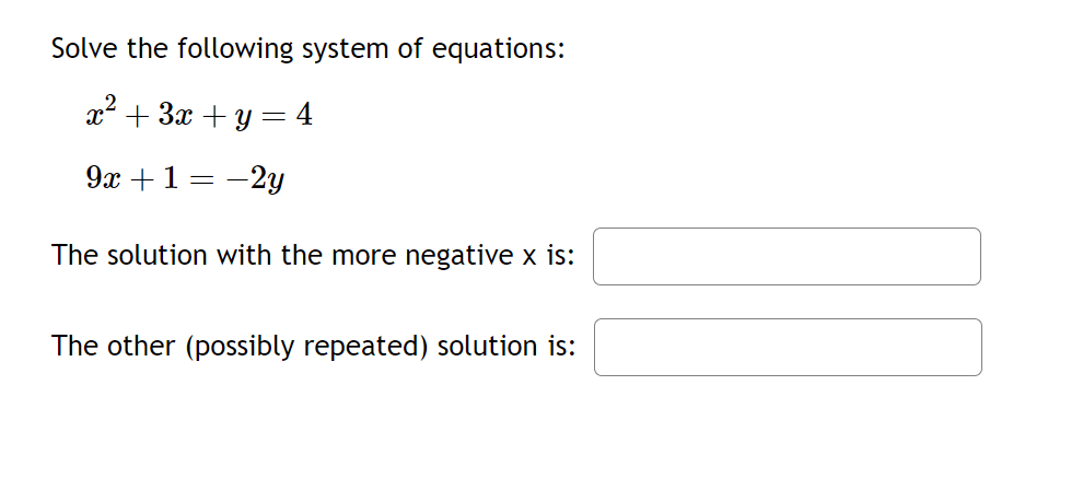 Solved Solve the following system of equations: | Chegg.com