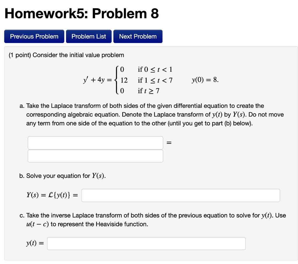 Solved Homework5: Problem 8 Previous Problem Problem List | Chegg.com