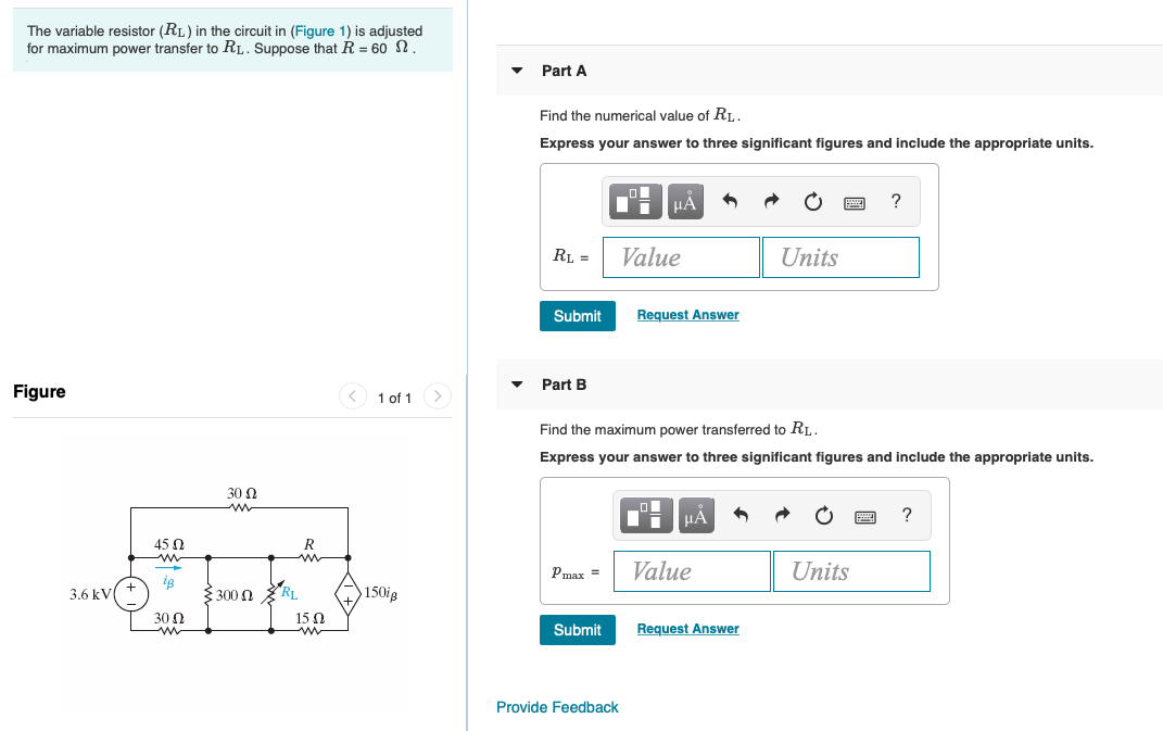 Solved The variable resistor (RL) in the circuit in (Figure | Chegg.com