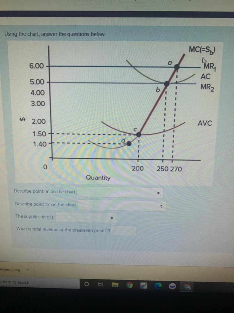 Solved options Describe point ‘a’ on the chart; The shutdown | Chegg.com
