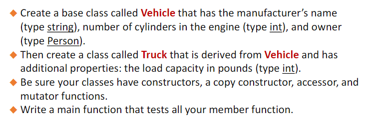 Solved Create a base class called Vehicle that has the | Chegg.com