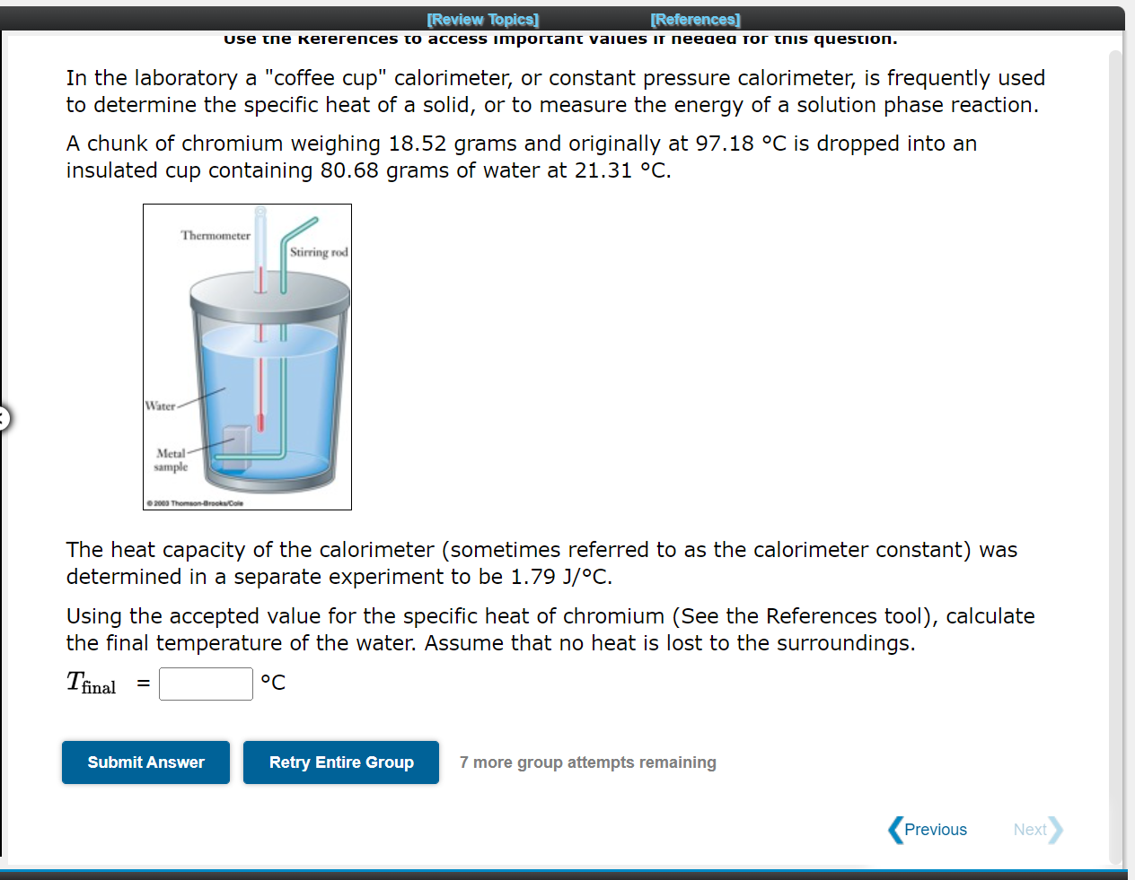 Solved In the laboratory a "coffee cup" calorimeter, or | Chegg.com
