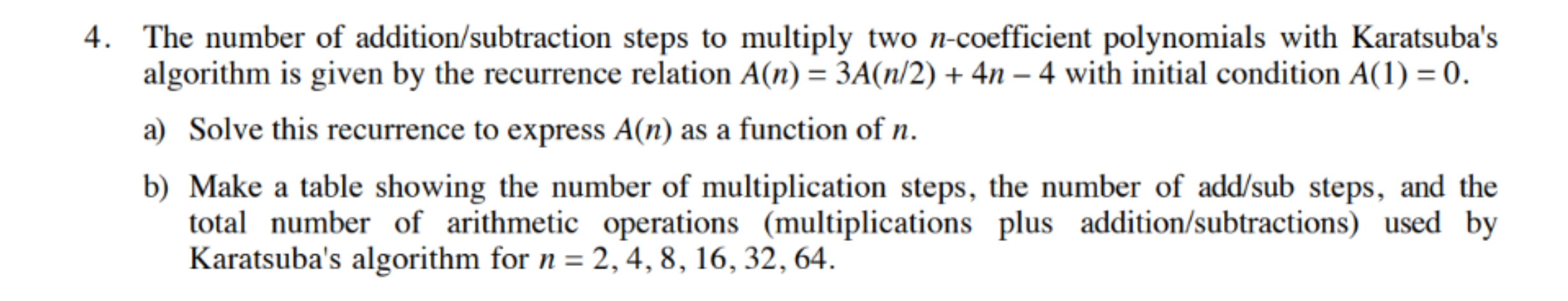 Solved 4. The number of addition/subtraction steps to | Chegg.com