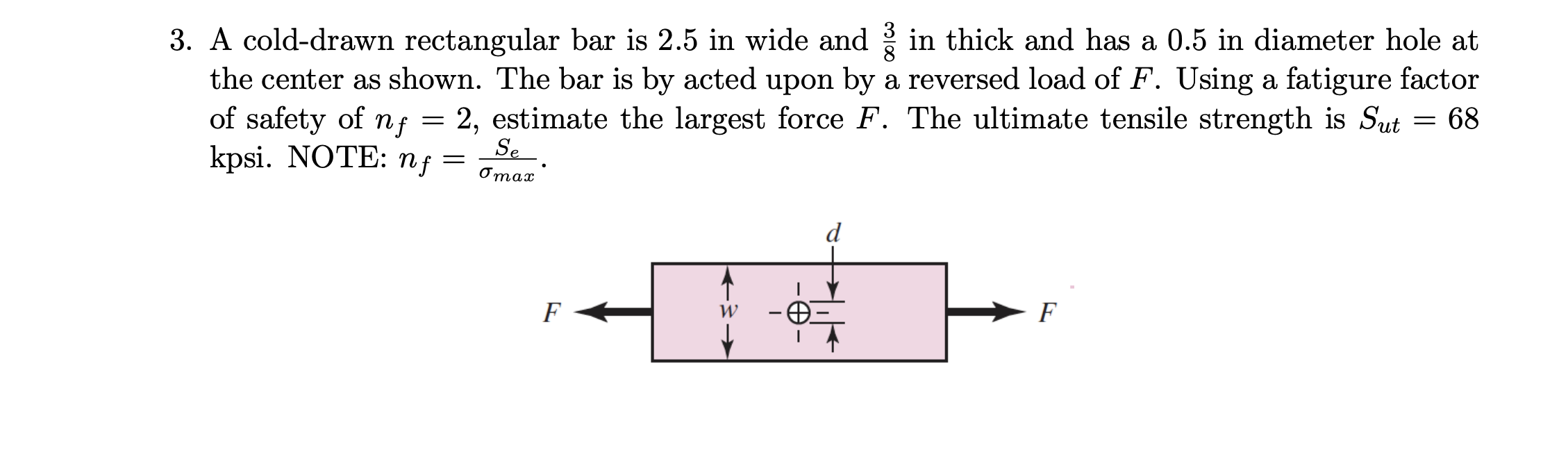 Solved 3. A cold-drawn rectangular bar is 2.5 in wide and in | Chegg.com
