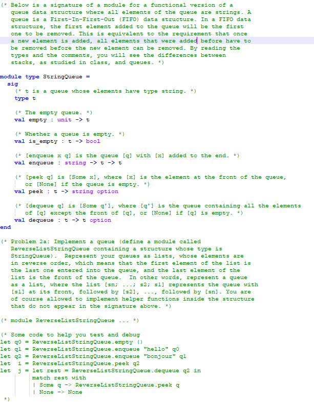 In Language OCAML. Both are parts to the same | Chegg.com