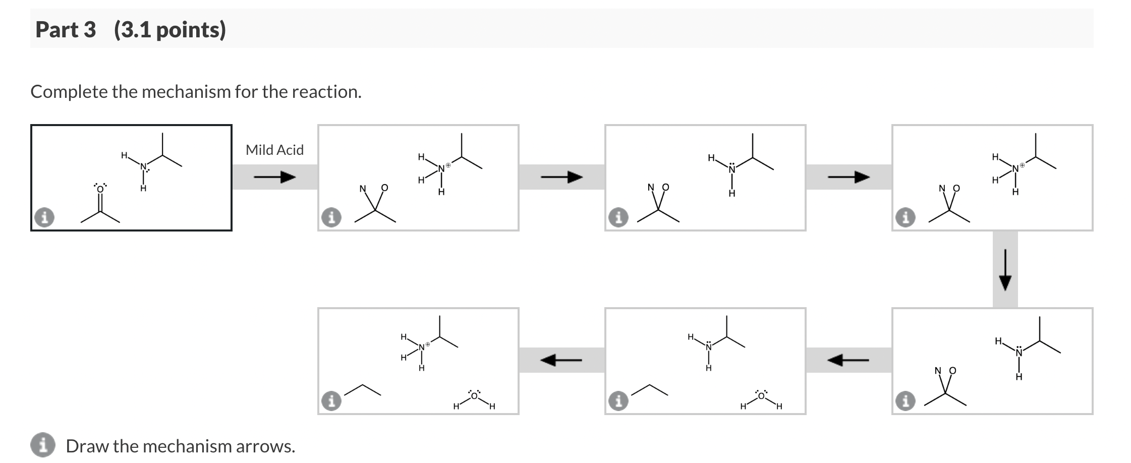 [Solved]: Complete the mechanism for the reaction. MildAci