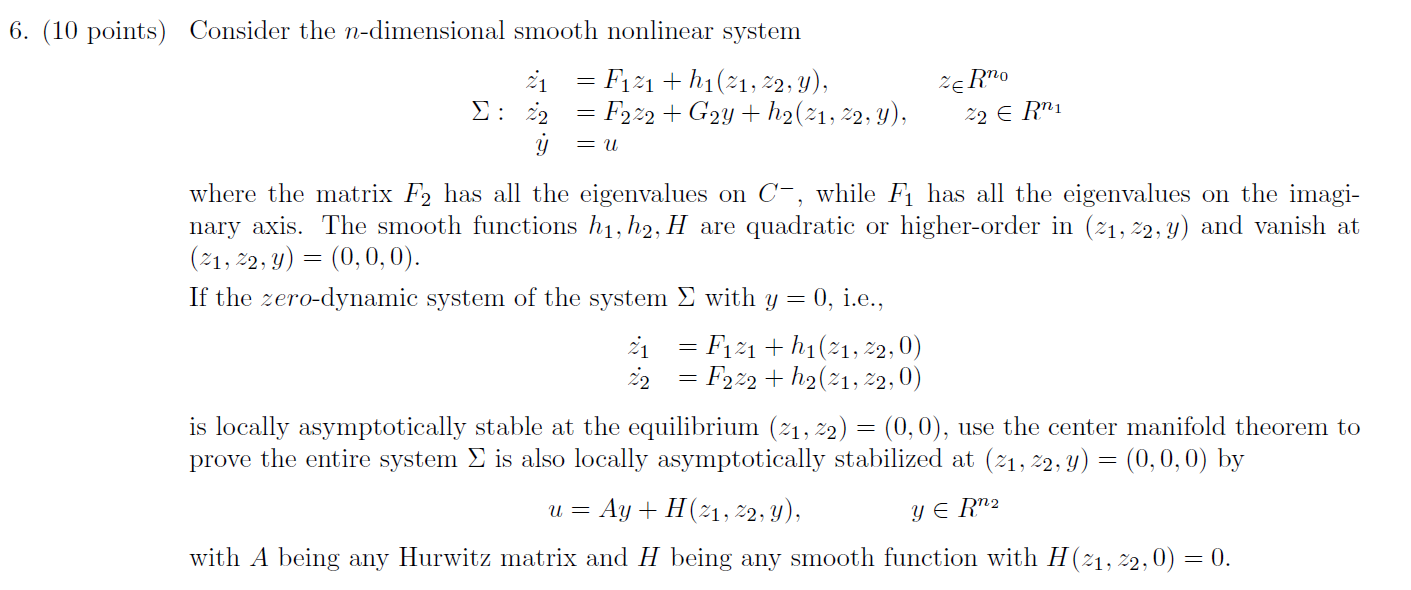 6. (10 points) Consider the n-dimensional smooth | Chegg.com
