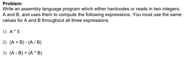 Solved Problem: Write an assembly language program which | Chegg.com