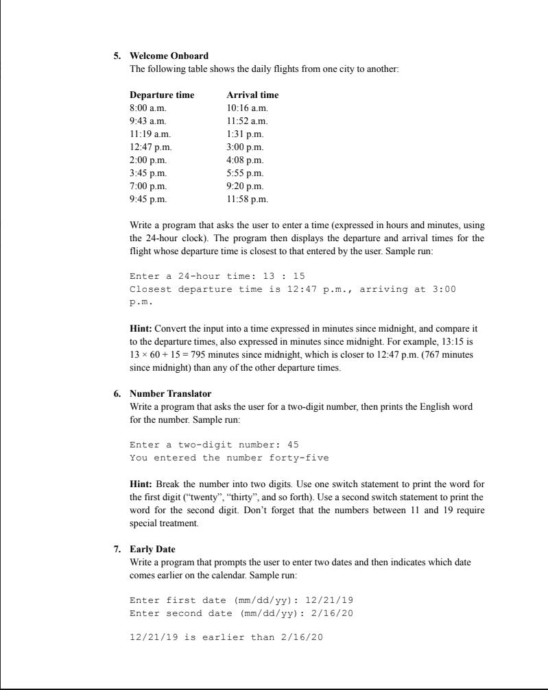 Solved ::Tasks:: 1. Time Converter Write a program that asks | Chegg.com